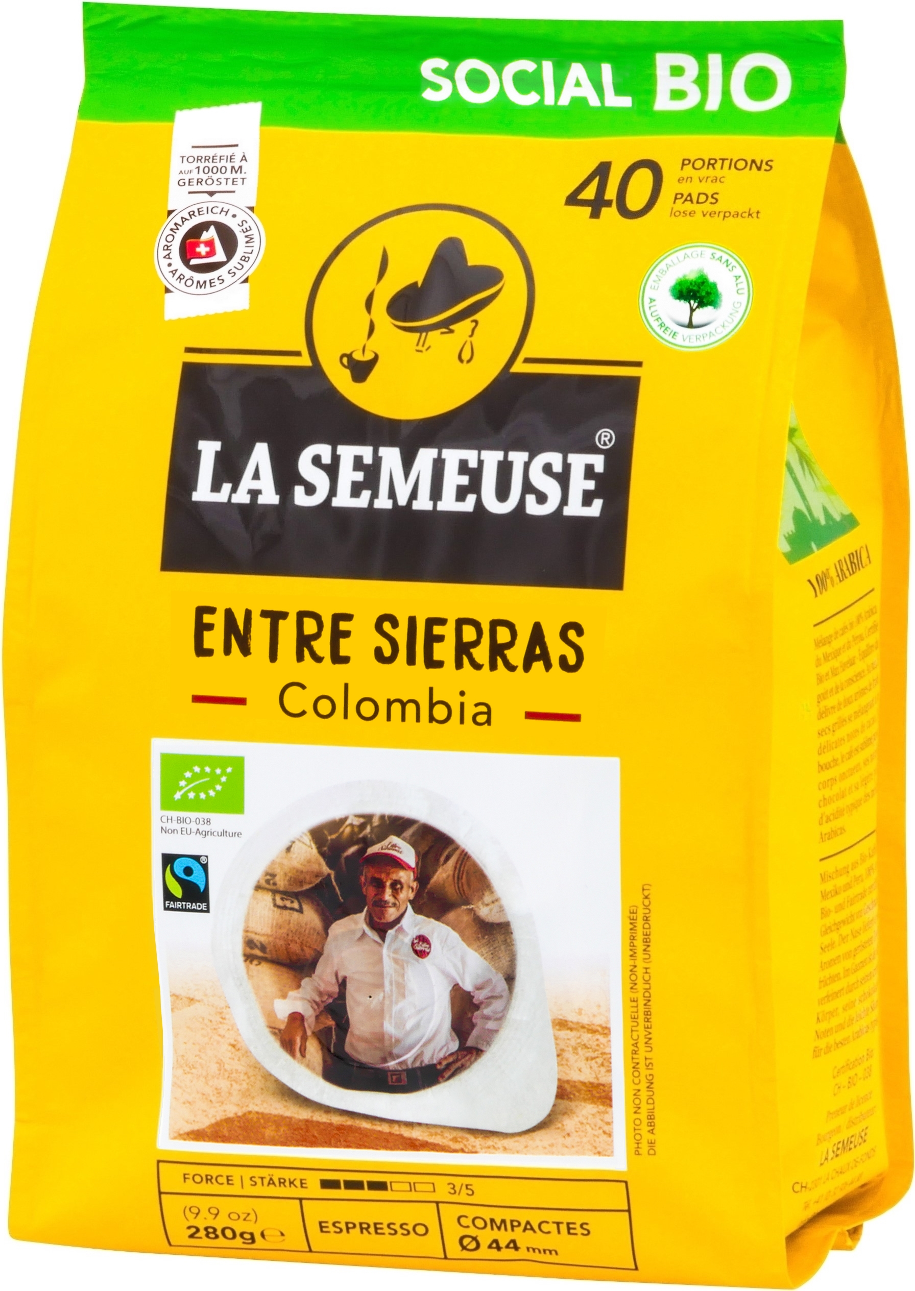 La Semeuse - Entre Sierras Colombia - 40 dosettes E.S.E. portions 44mm ...